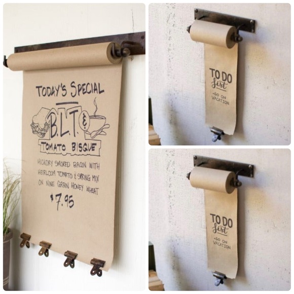 Wall Decor | Hanging Note Roll Paper With Four Clips In Antique Brass ...
